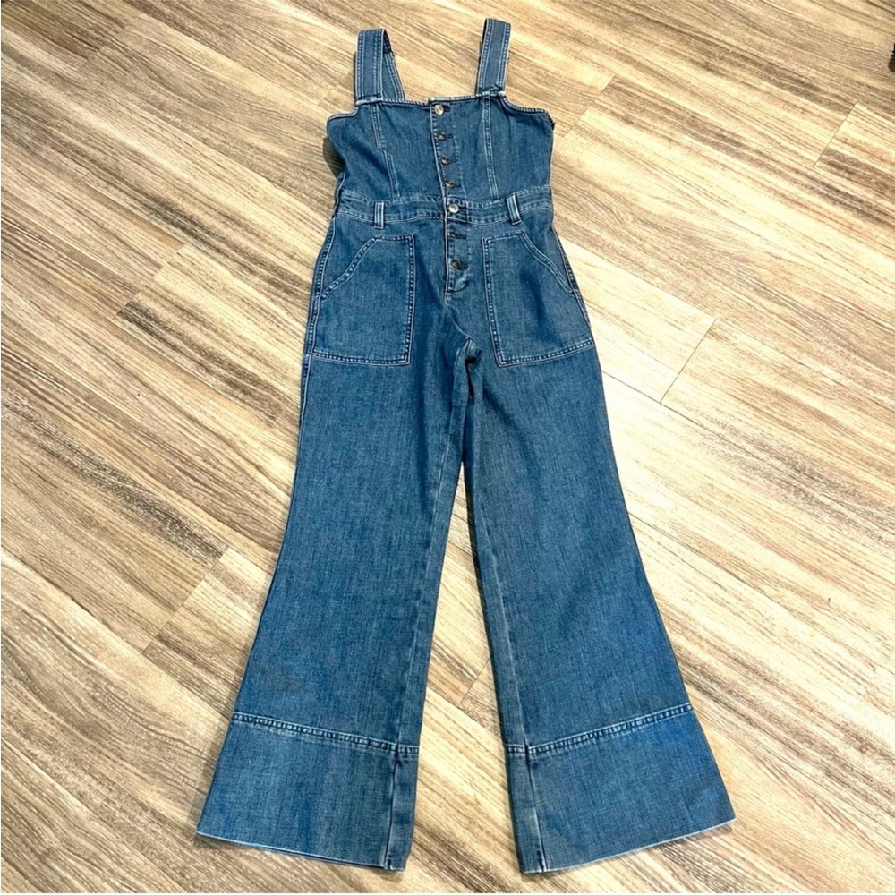 Aerie Wide Leg Denim Overalls - Gem
